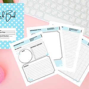 Lab Book Template Laboratory Journal Notebook - Blue Polkadot - PDF ...