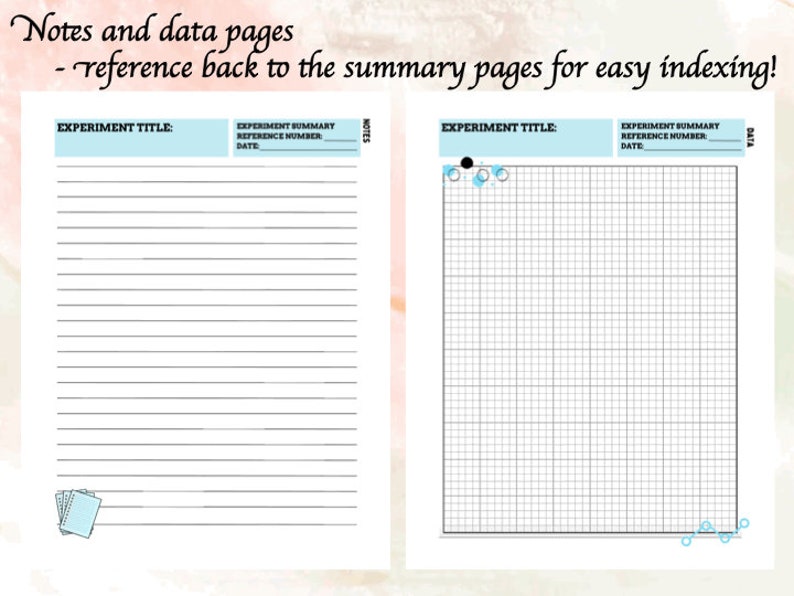 Lab Book Template Laboratory Journal Notebook - Blue Polkadot - PDF ...
