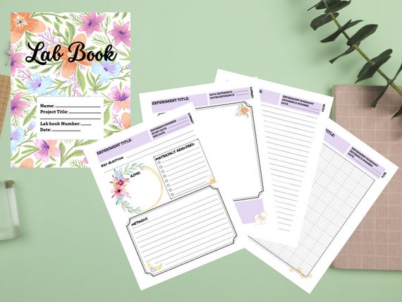 Laboratory Notebook Template Flowers Lab Journal PDF - Etsy