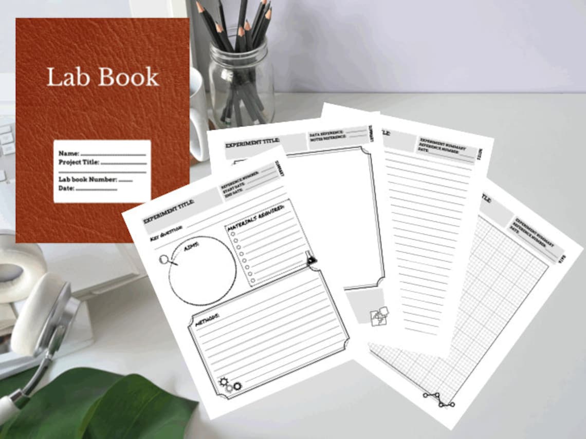 Laboratory Notebook Template - Leather Look - Lab Journal - PDF ...