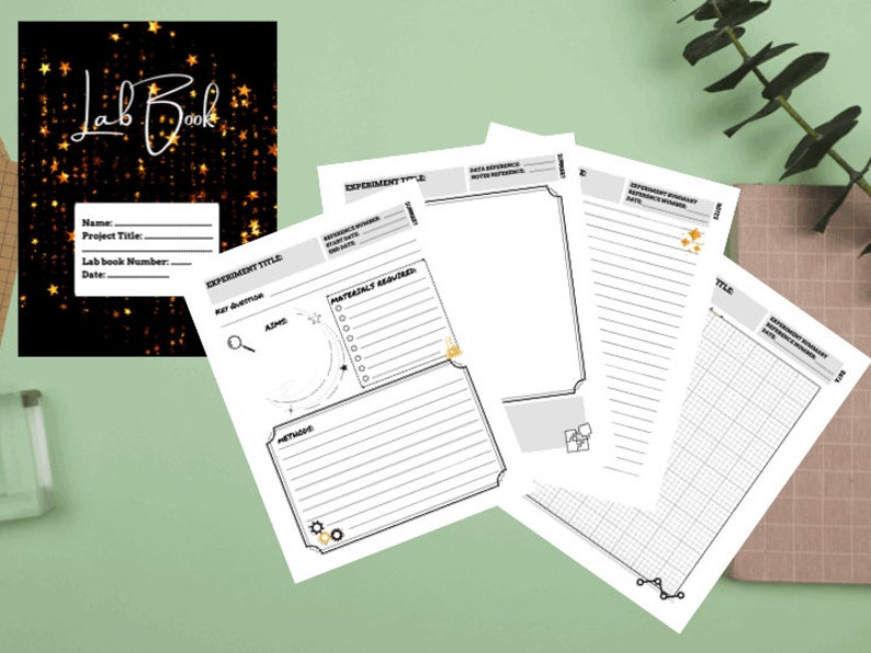 Laboratory Notebook Template - Stars - Lab Journal - PDF Experiment ...