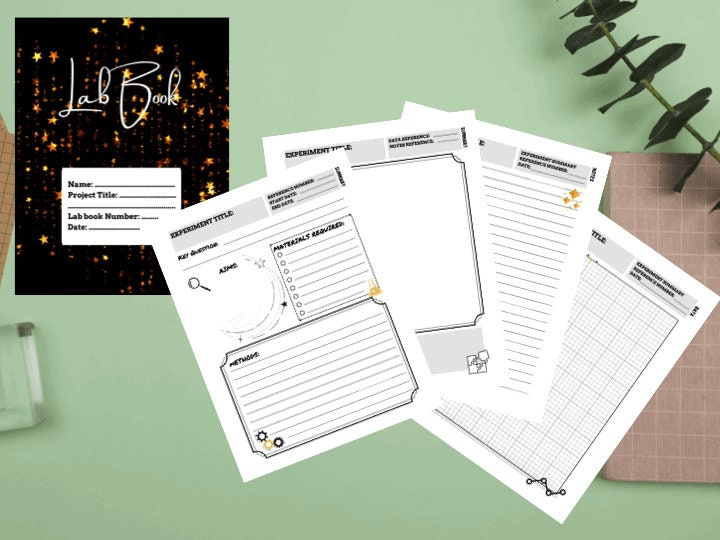 Laboratory Notebook Template - Stars - Lab Journal - PDF Experiment ...