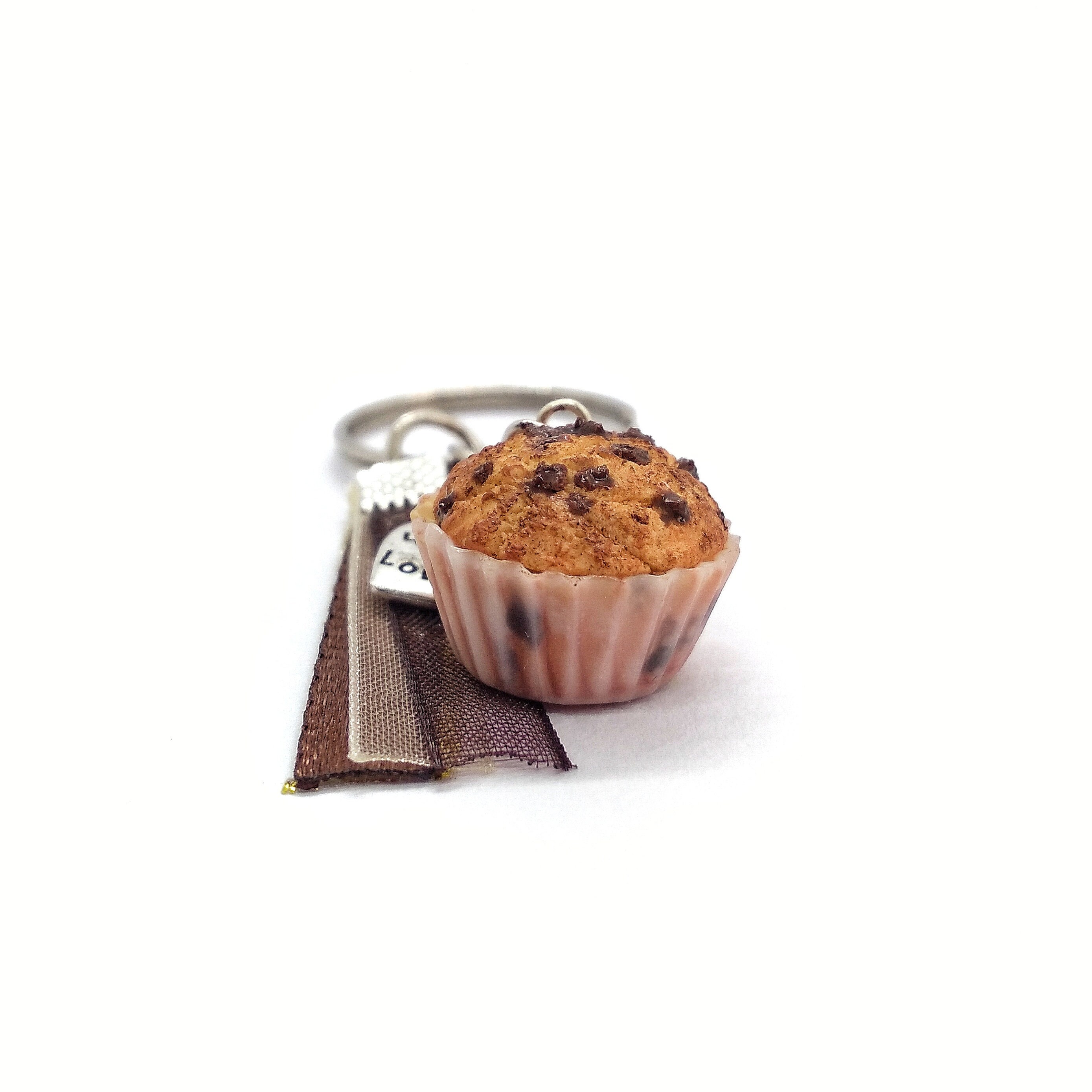 Keychain Polymer Clay Chocolate Chip Muffin / Handmade - Etsy