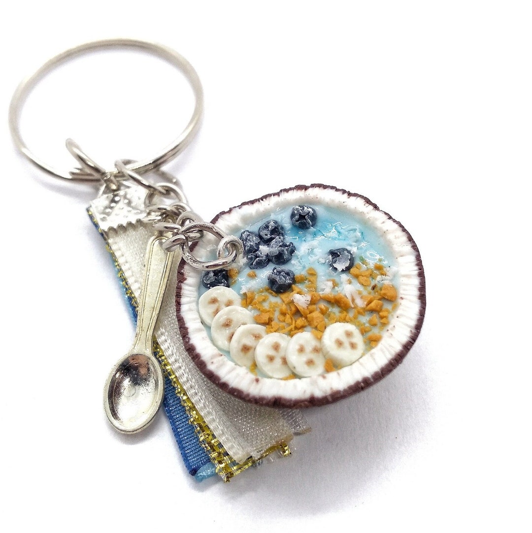 Keychain Smoothie Bowl Mermaid With Blueberries, Peanuts, Bananas ...