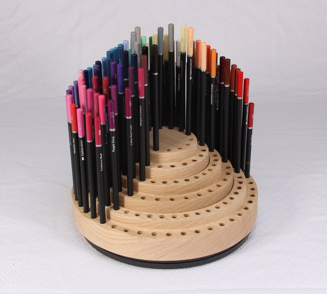 Red Oak 180 Colored Pencil Organizer Custom Stain - Etsy