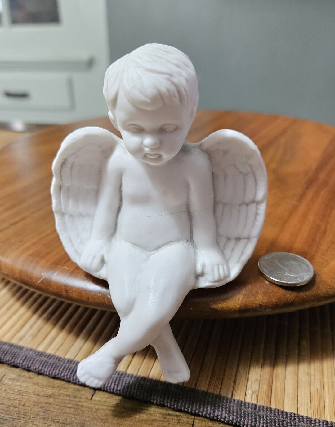 Vintage Shelf Sitting White Angel Cherub Porcelain Decor - Etsy