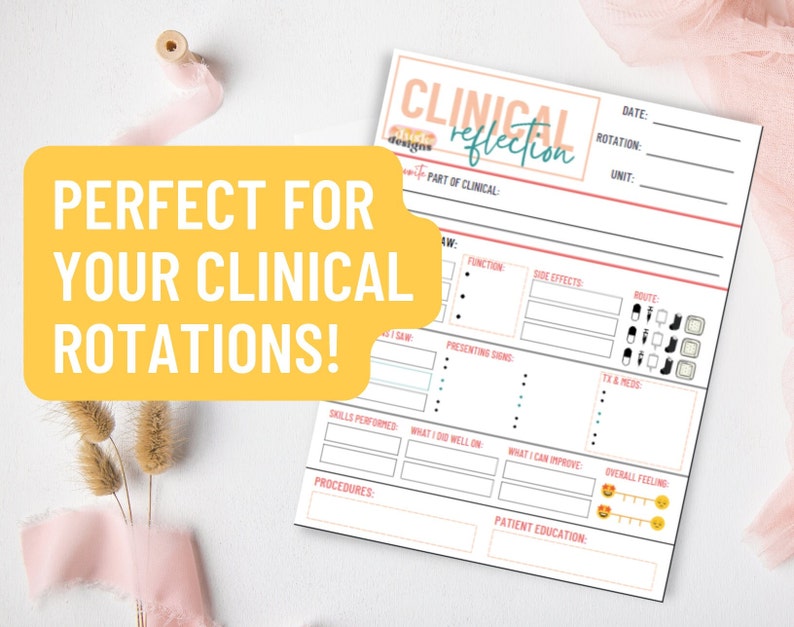 Clinical Reflection Sheet - Etsy