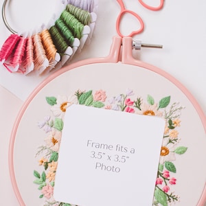 Floral Frame Modern Embroidery PDF Pattern, DIY Digital Download Photo ...