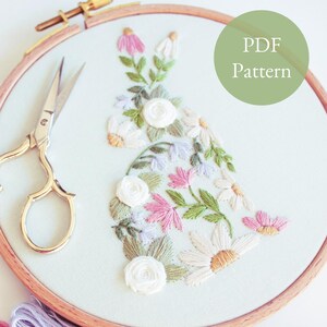 Easter Embroidery, Bluebell Bunny, Spring PDF Pattern, Digital Design ...