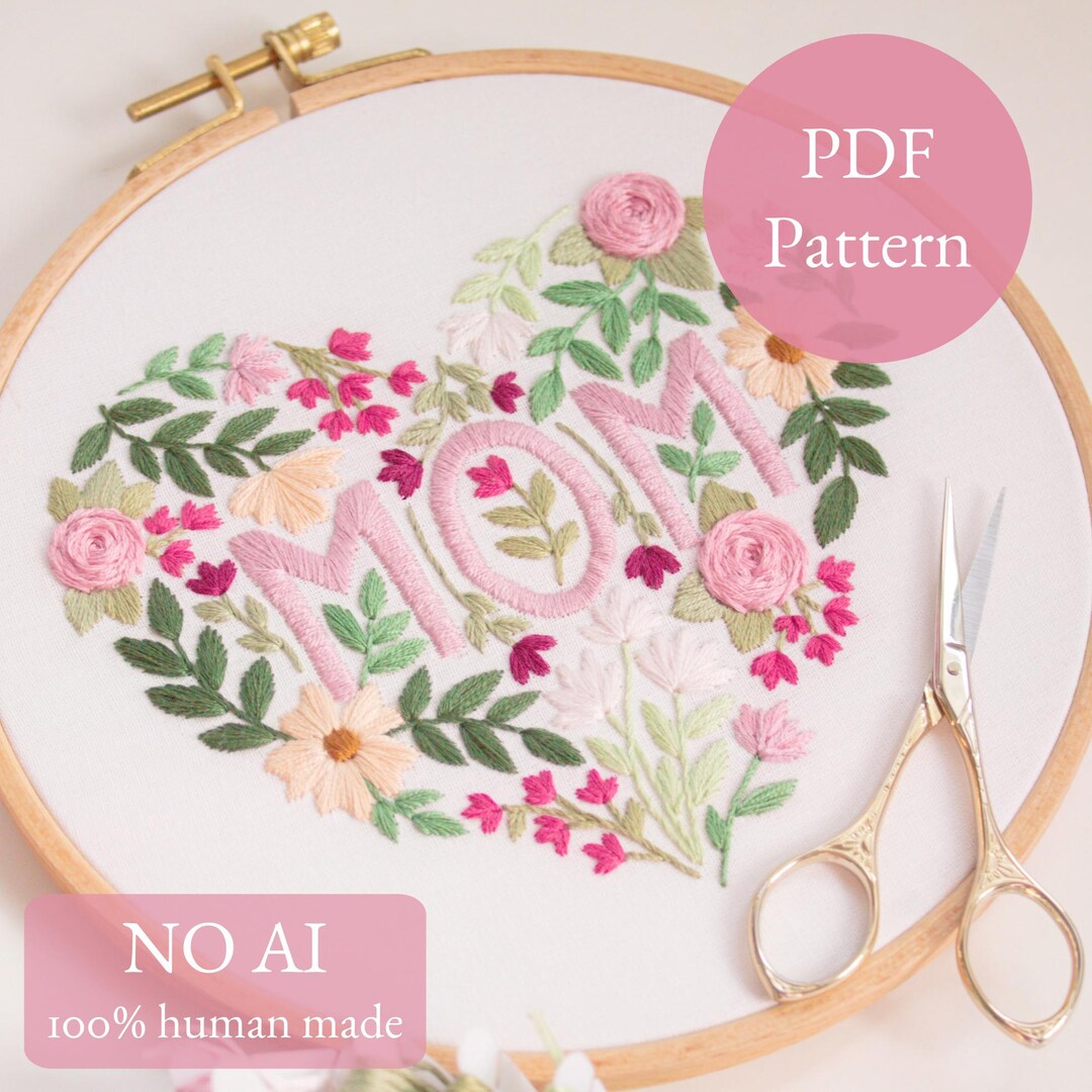 Flowers for Mom Embroidery Pattern: DIY Craft (PDF Pattern) - Etsy