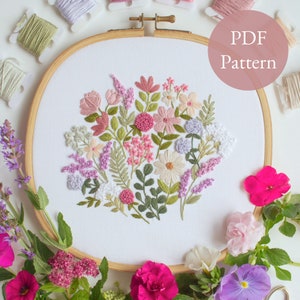 Rainbow Array PDF Pattern Embroidery Digital Download Flower - Etsy