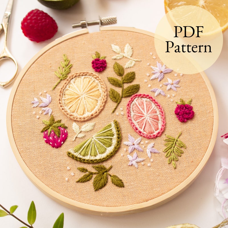 Fruit Embroidery Pattern - Etsy