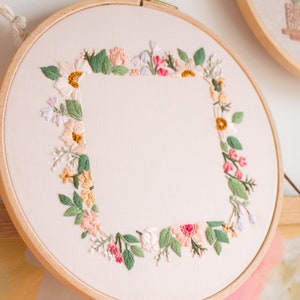 Floral Frame Modern Embroidery PDF Pattern, DIY Digital Download Photo ...