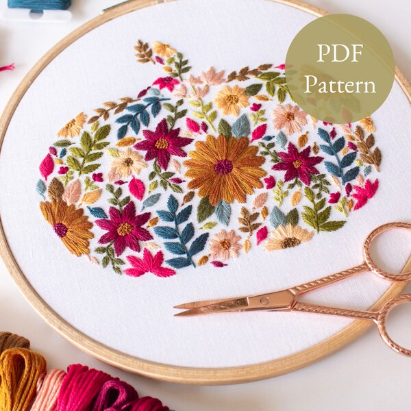 Fall Embroidery Pattern - Etsy