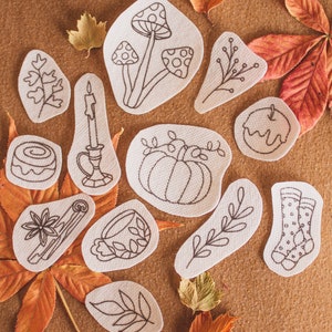 Digital Download Autumn Stick and Stitch Packs, Stick and Stitch ...