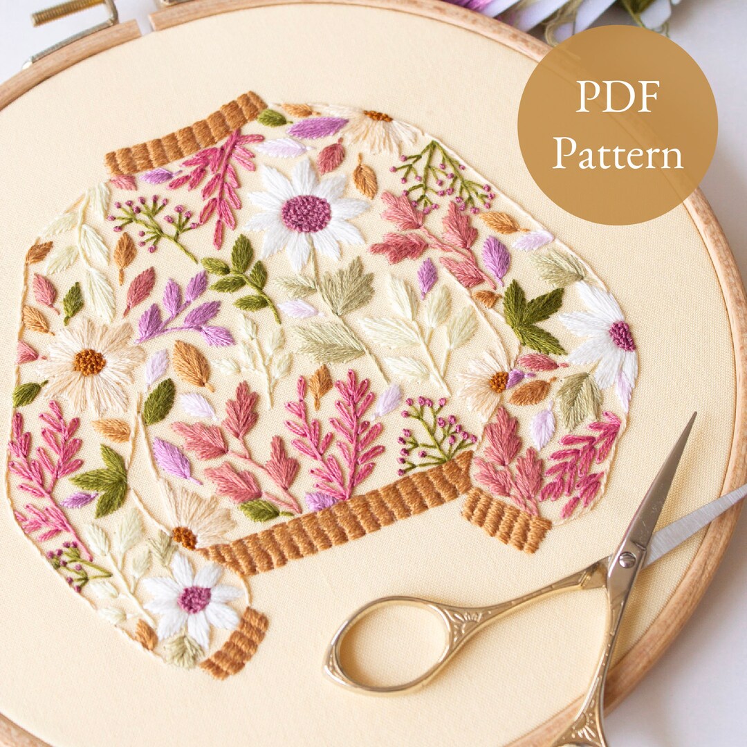 Fall Embroidery Pattern | Sunflower Sweater | Autumn Craft - Etsy