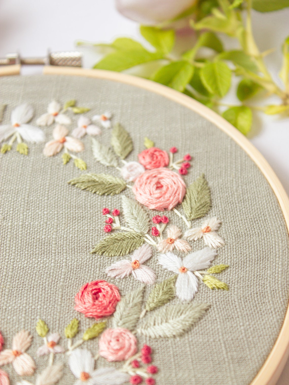 Blushing Blooms Modern Embroidery PDF Pattern, Digital Download Artwork ...