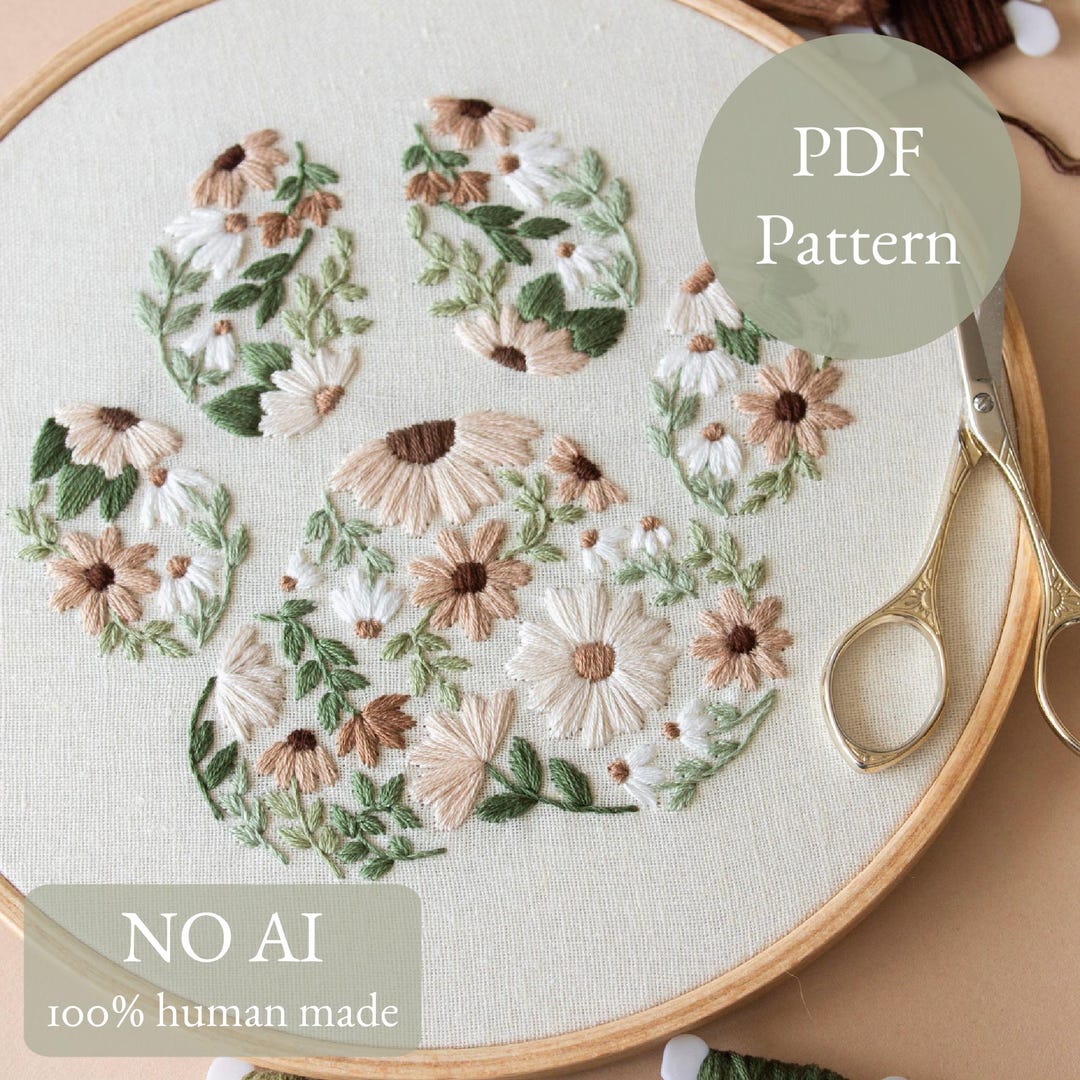 Animal Embroidery PDF Pattern | Petal Paw | Petal Pet Digital Design - Etsy