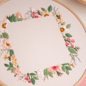 Floral Frame Modern Embroidery PDF Pattern, DIY Digital Download Photo ...