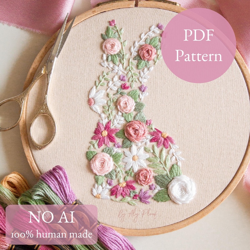Rabbit Hand Embroidery Pattern - Etsy