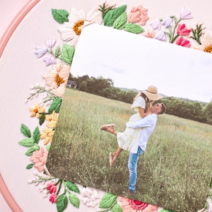 Floral Frame Modern Embroidery PDF Pattern, DIY Digital Download Photo ...