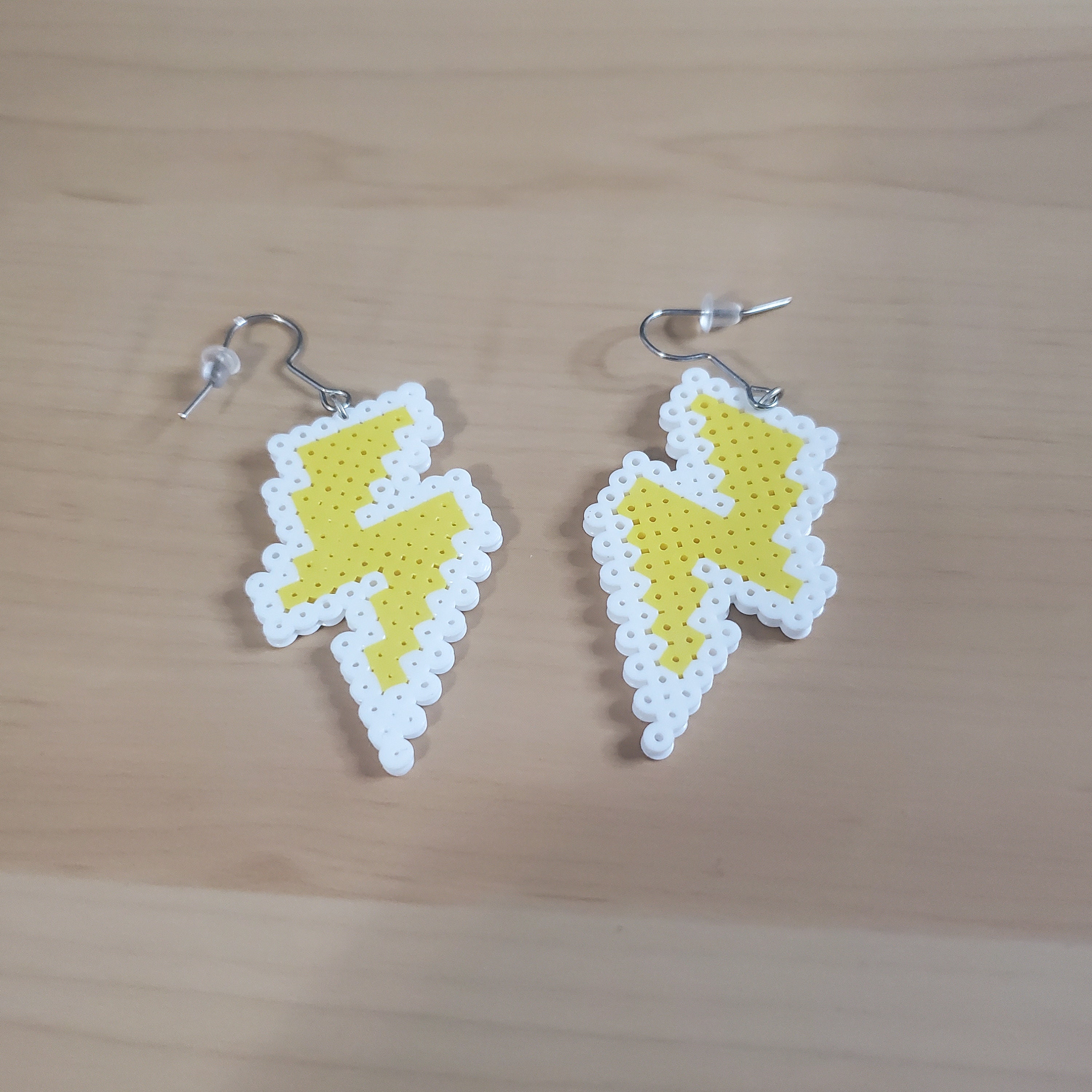Electric Thunder Shock Lightning Bolt Perler Bead Earrings - Etsy