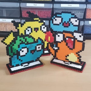 Silly Goofy Derpy Pokemon Starters Perler Bead Art - Etsy