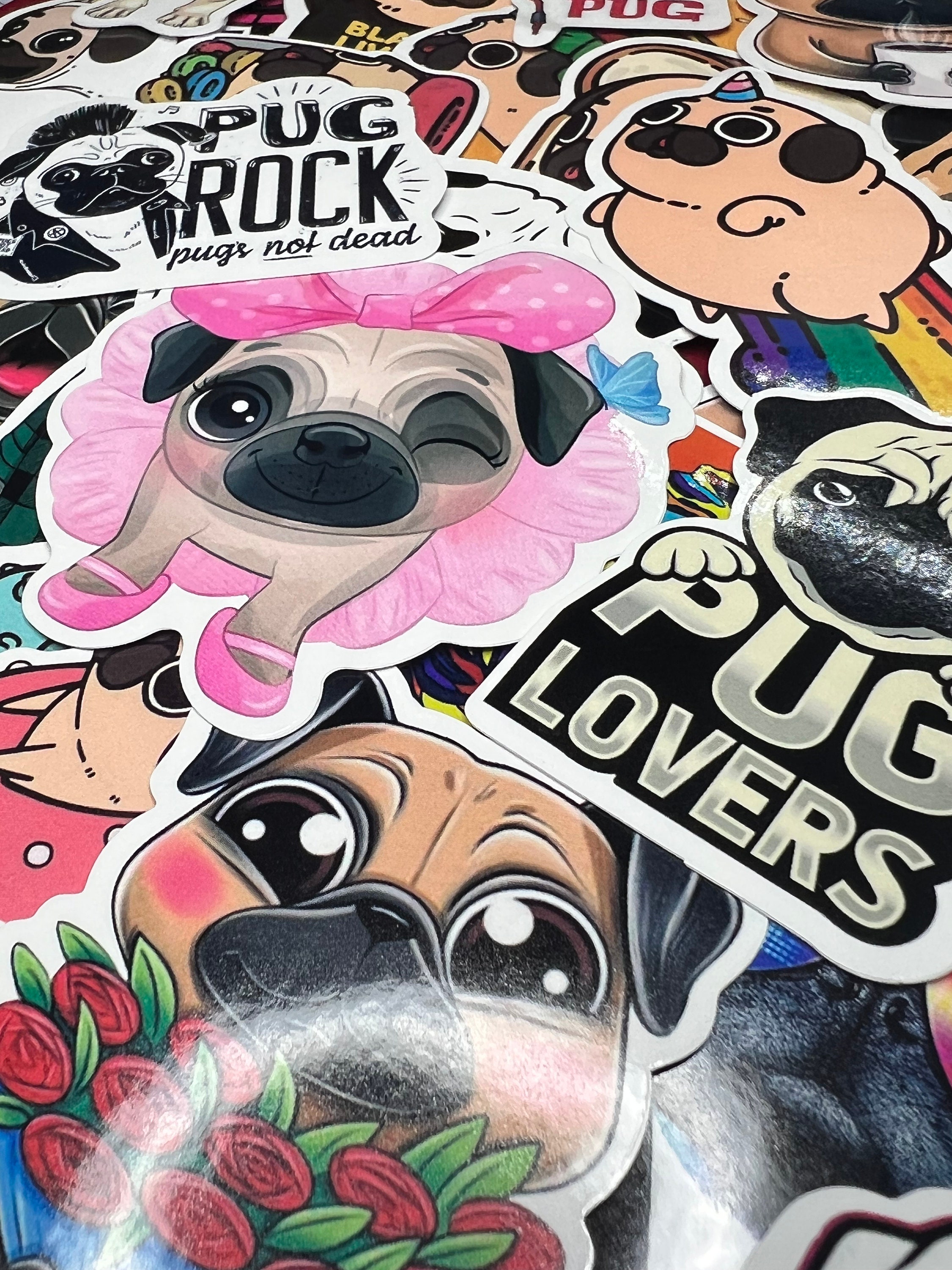 Pug Sticker Pack Dog Breed Sticker Pug Life Cool Pug Dog - Etsy