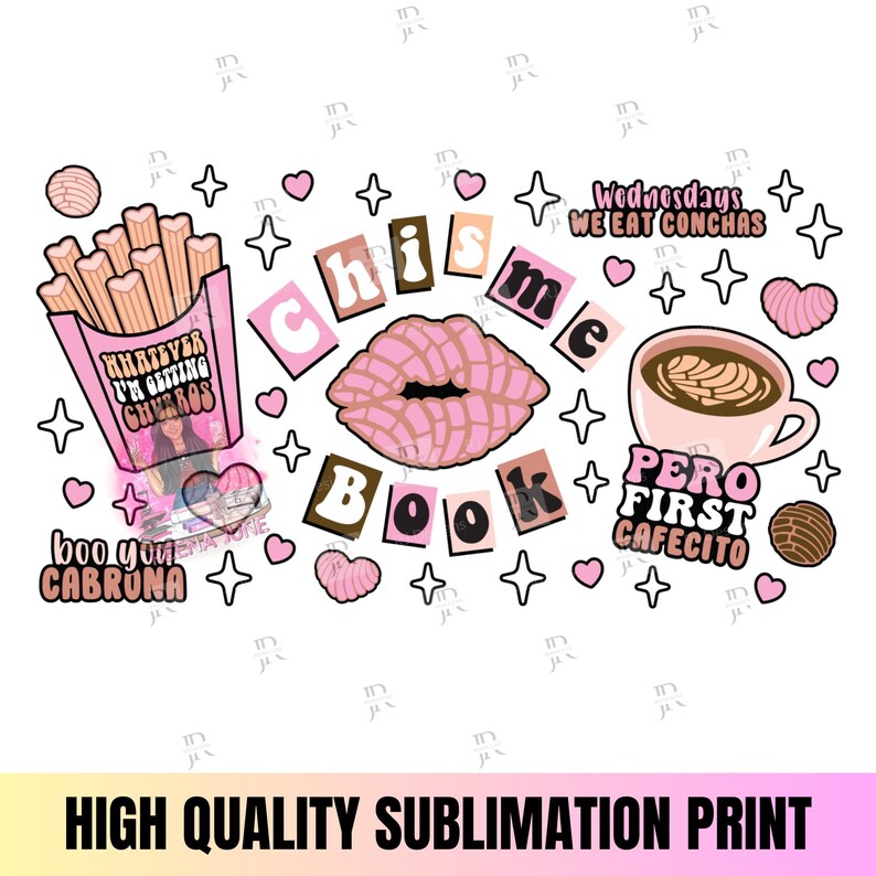 Chisme Book Spanish 20oz Libbey Cup Wrap Sublimation Transfer, Spanish ...