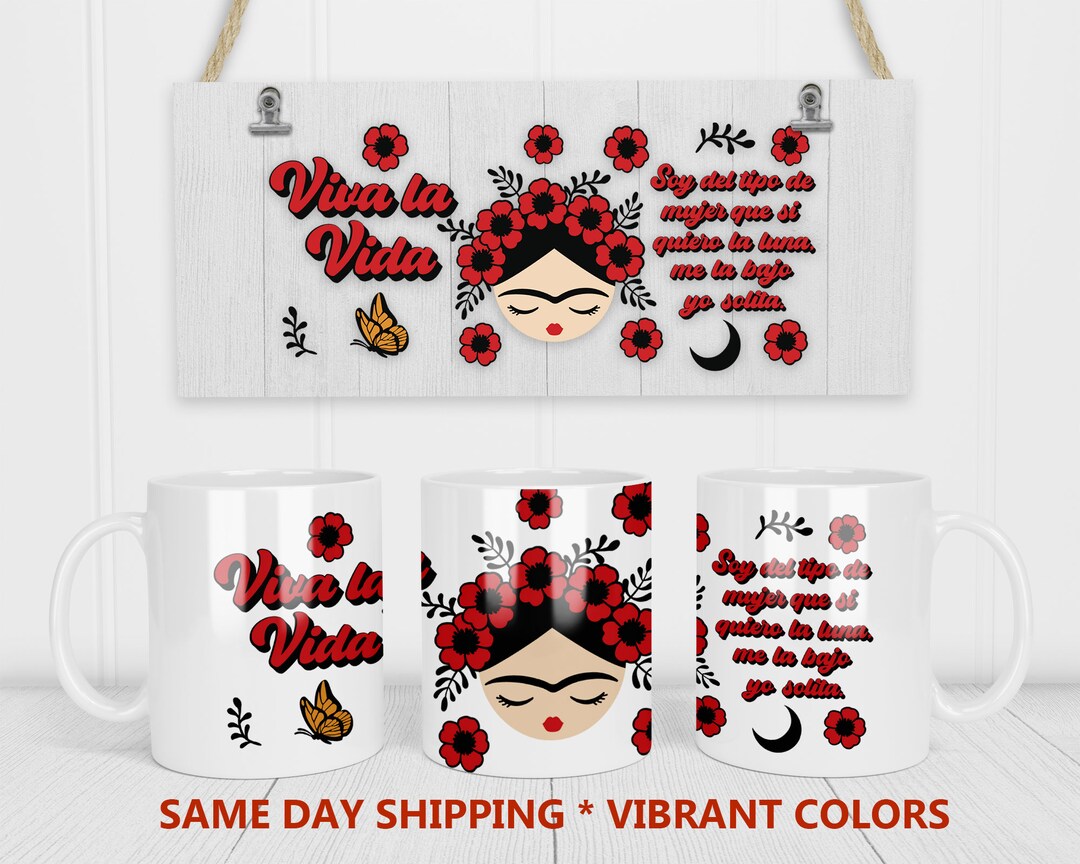 Frida Kahlo Sublimation Ready to Press Transfer, Spanglish Mug Heat ...