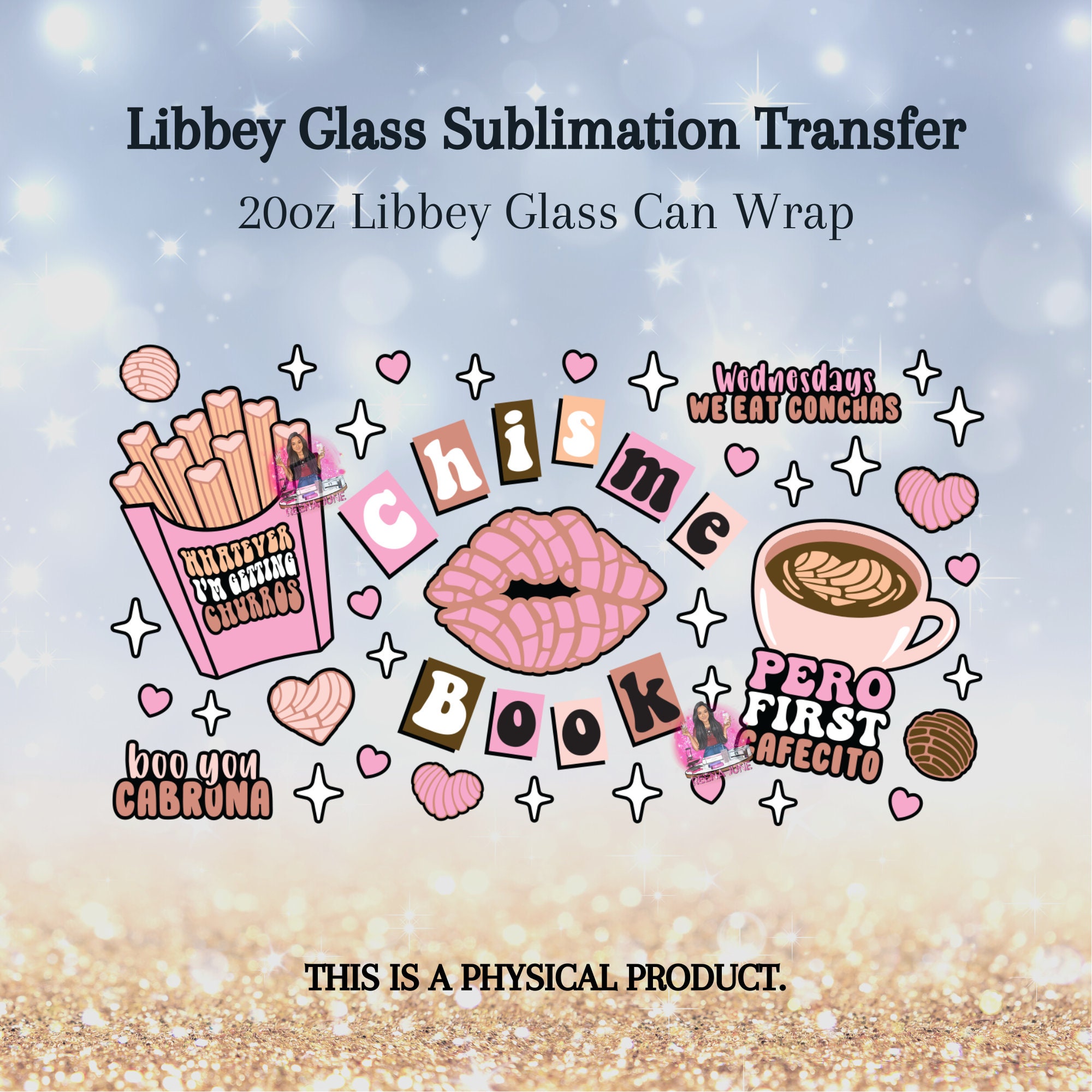Chisme Book Spanish 20oz Libbey Cup Wrap Sublimation Transfer, Spanish ...