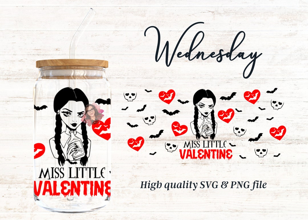 Wednesday Addams 16oz Libbey Glass Wrap, Jenna Ortega, Addam Family ...