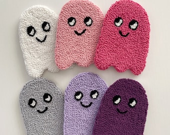 Punch Needle Ghost Coaster: Spooky Halloween Mug Rug - Etsy