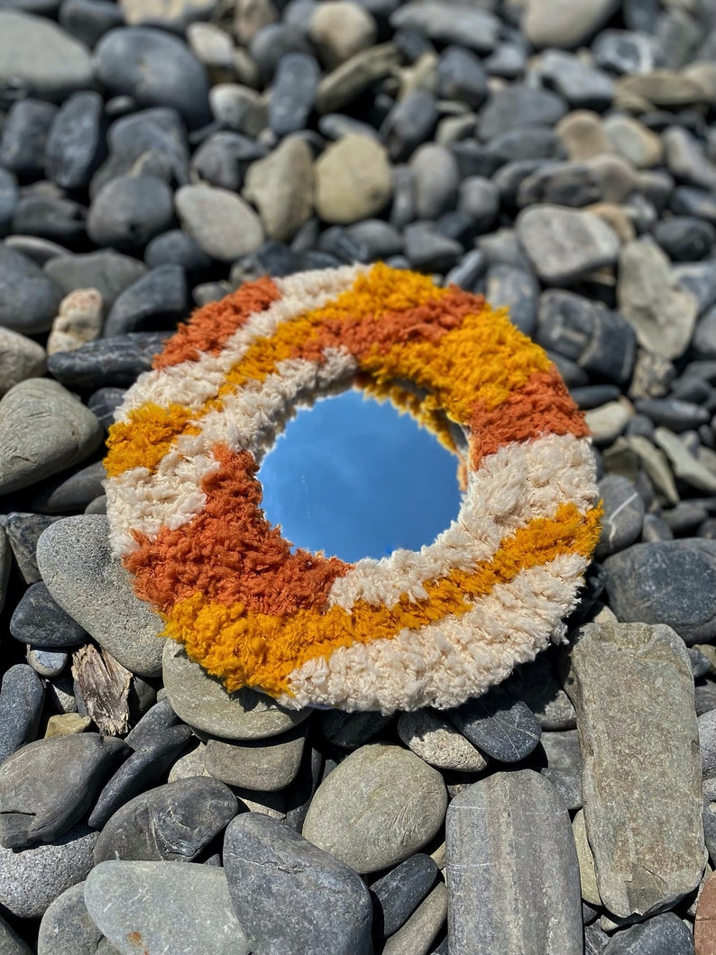 Punch Needle Mirror Handmade Wall Mirror Tufted Minimal - Etsy