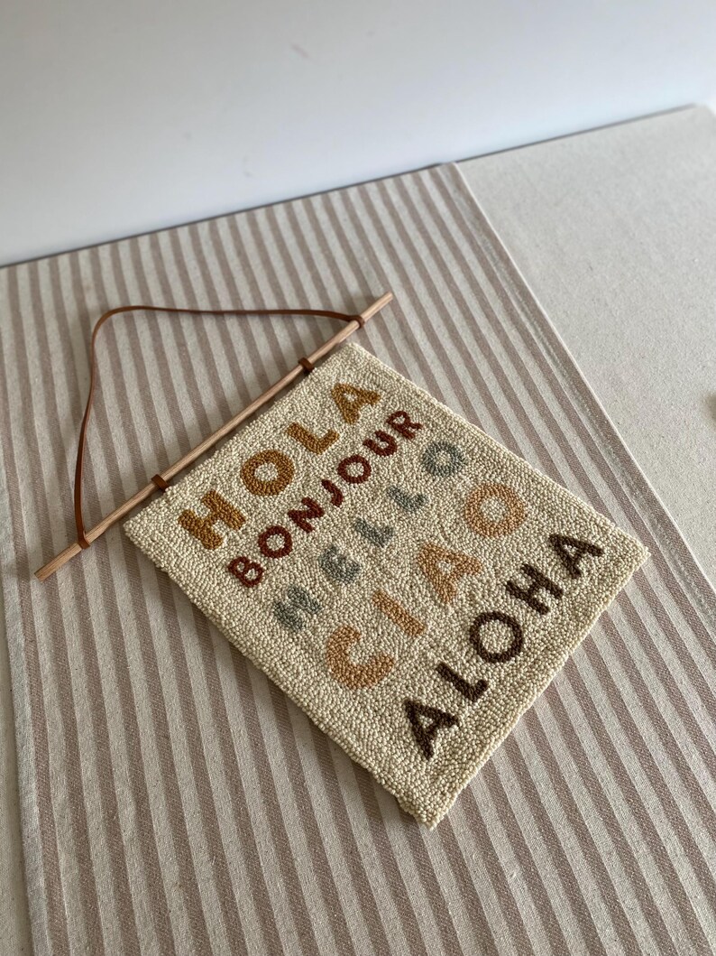 Handmade Punch Needle Wall Hanging: Global Greetings Decor - Etsy