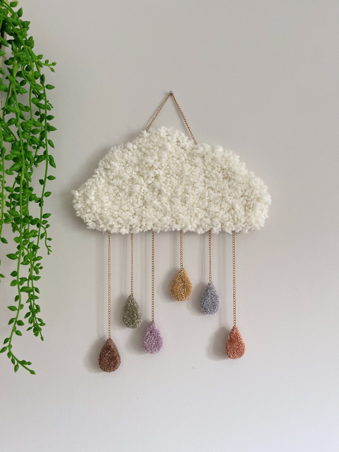 Punch Needle Wall Hanging, Kids Room Wall Art, Cute Home Decor, Tufted ...