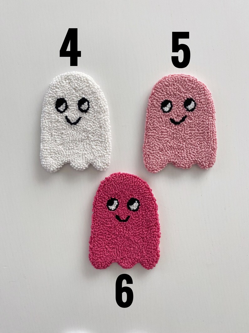 Punch Needle Halloween Ghost Coaster: Spooky Cotton Mug Rug - Etsy