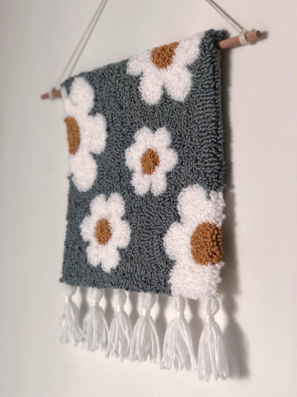 Punch Needle Wall Hanging Floral Wall Hanging Punch Needle - Etsy