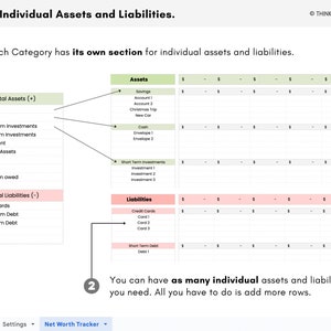 Net Worth Tracker Spreadsheet, Assets and Liabilities Tracker, Wealth ...