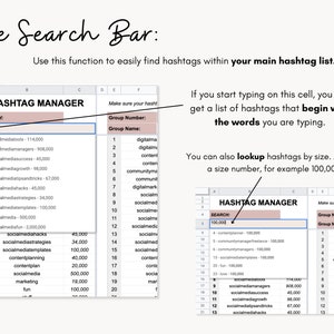 Social Media Hashtag Planner: Google Sheets Template (instant Access ...