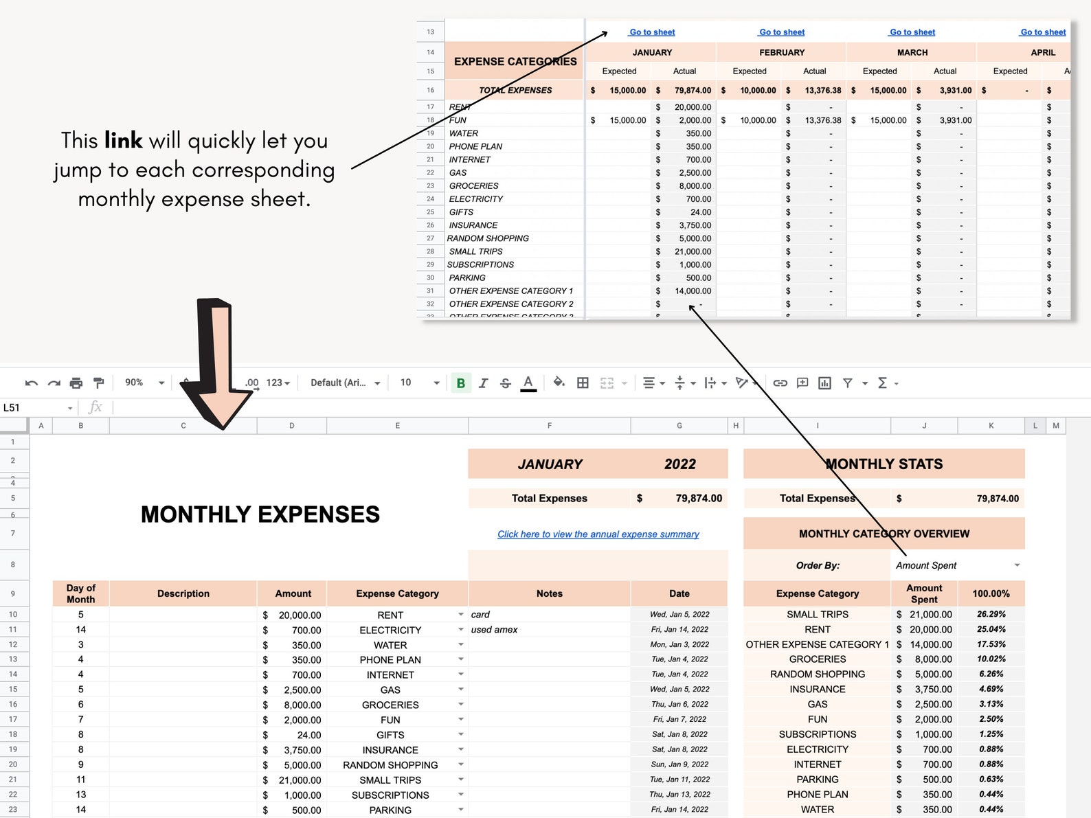 Annual Budget Spreadsheet Google Sheets Template Etsy Uk