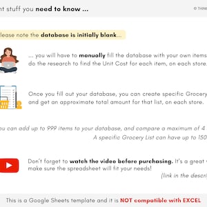 Grocery Store Cost Comparison Spreadsheet: Google Sheets Template - Etsy