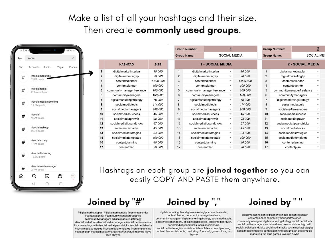 Instagram Content Planner: Google Sheets Template - Etsy