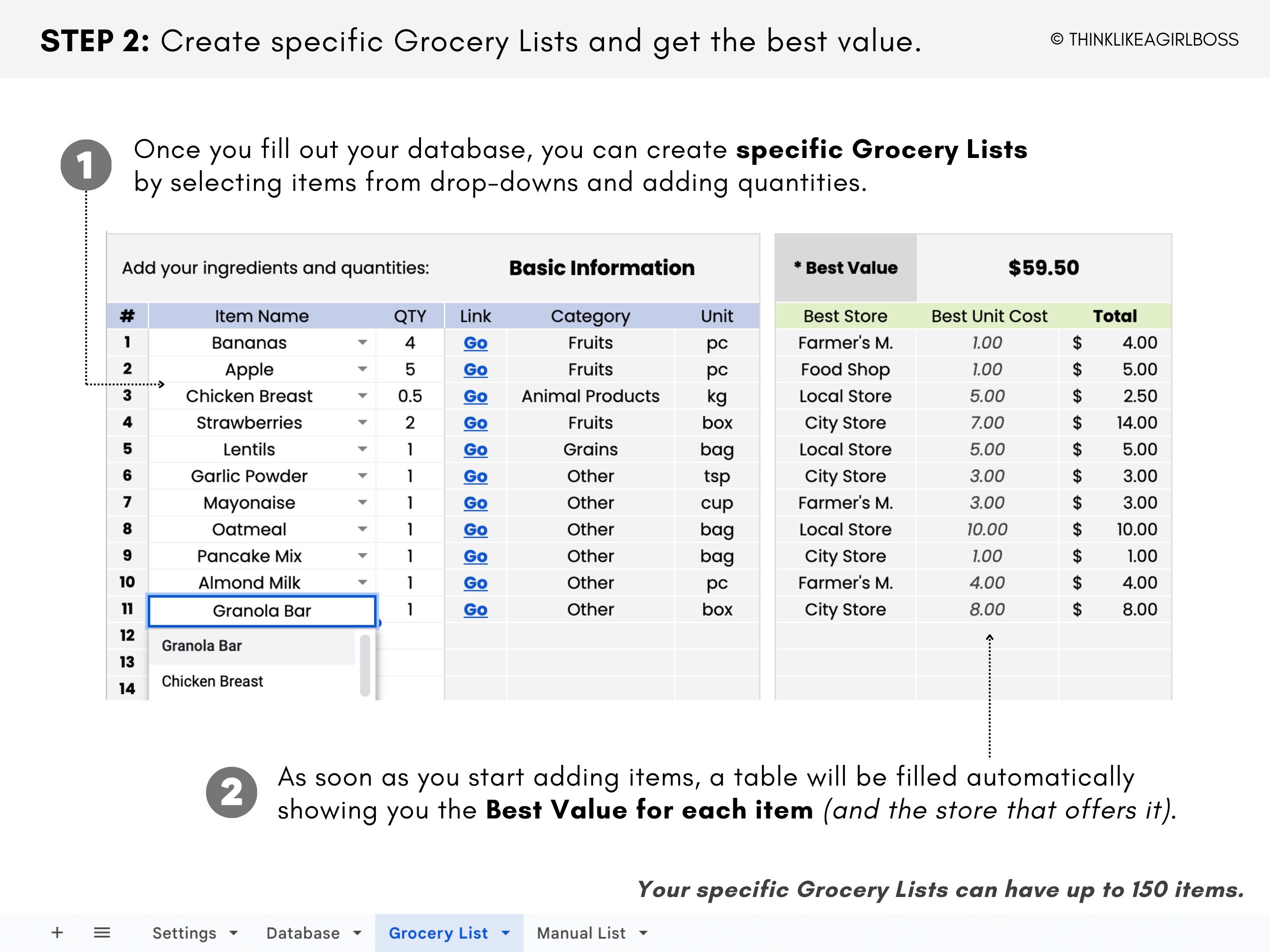 Grocery Store Cost Comparison Spreadsheet: Google Sheets Template - Etsy