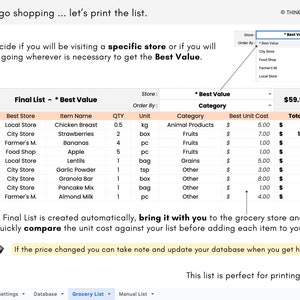 Grocery Store Cost Comparison Spreadsheet: Google Sheets Template - Etsy
