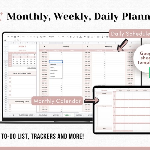 Habit Tracker Spreadsheet Google Sheets Template Monthly - Etsy