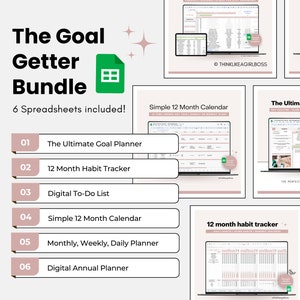 Goal Getter Bundle: 6 Google Sheets Planners (digital Download) - Etsy