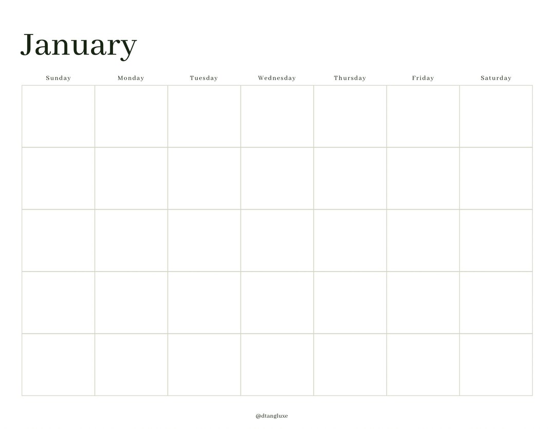 Blank Calendar Page | Printable Monthly Calendar | Monthly Planner ...