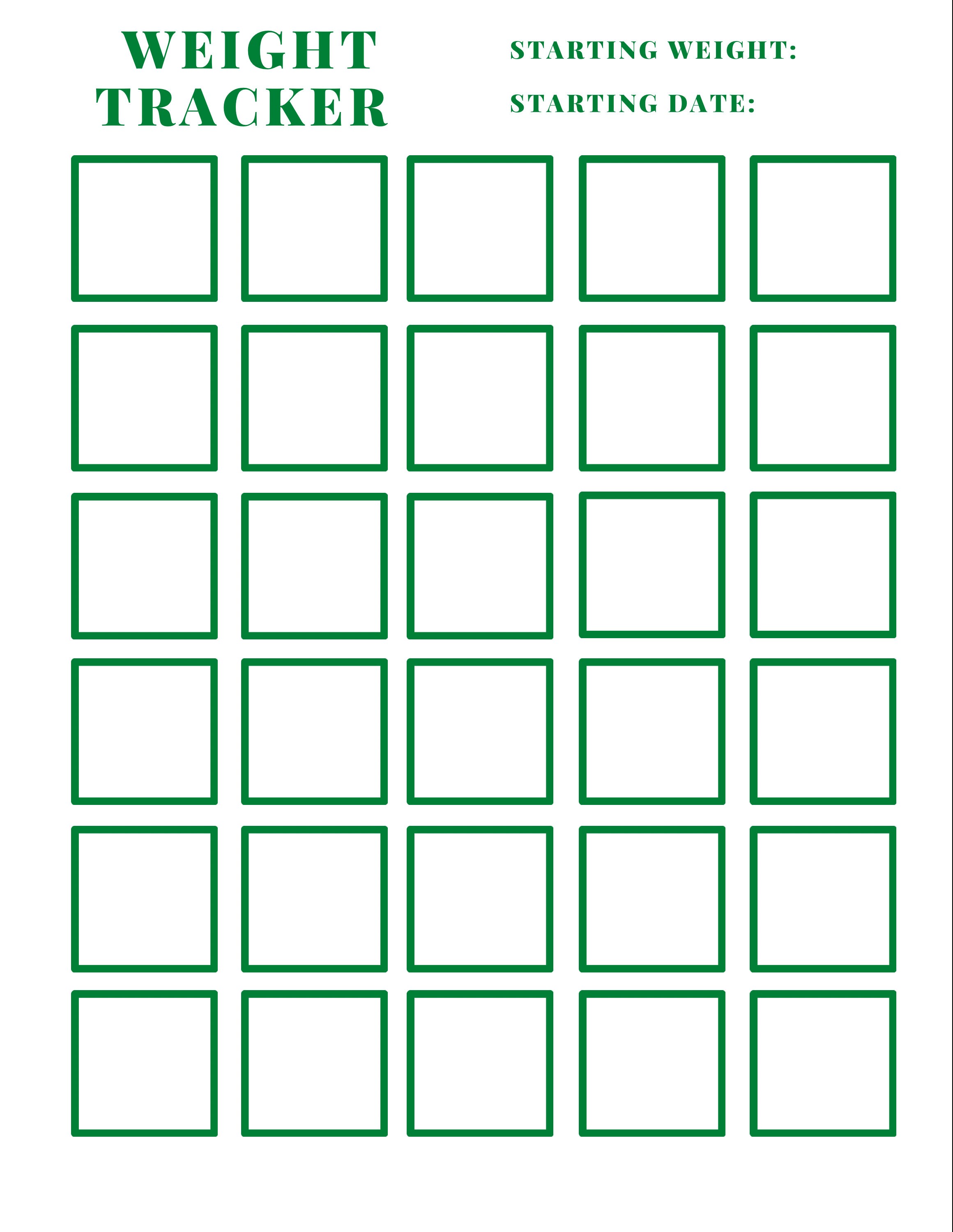Weight Tracker PDF Printable - Etsy