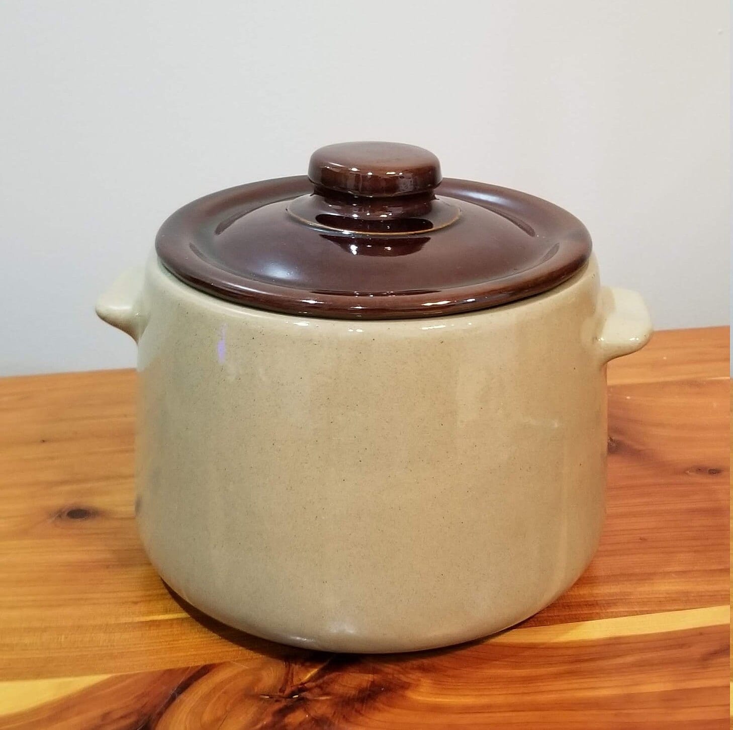 Vintage West Bend Colonial Stoneware Fork & Spoon Crock W/lid I Great ...